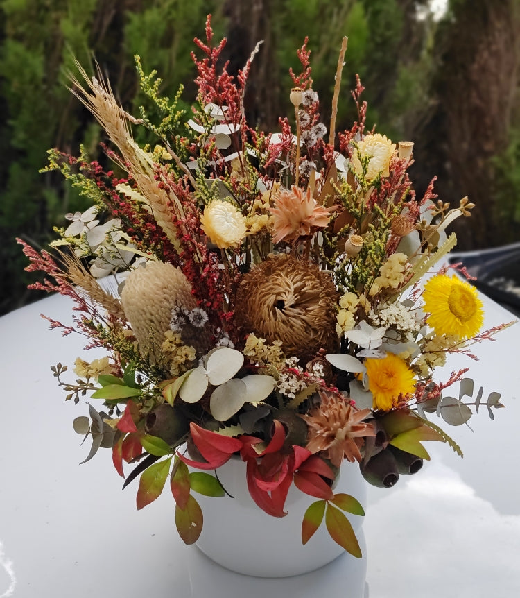Native Blooms - Everlasting Rusty Neutral Native Dried Arrangement in ...